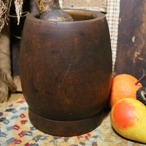 Mortar Pestle Barrel Form Great Patina – Fanatic's Country Attic