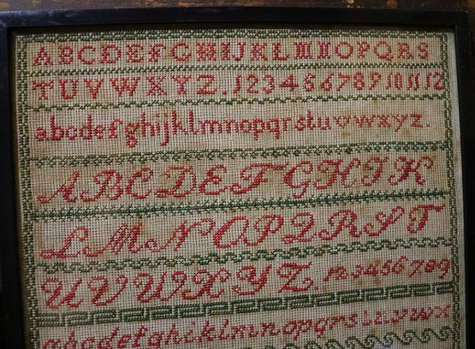 Christmas Sampler dated 1855 Miss Mary Leng – Fanatic's Country Attic