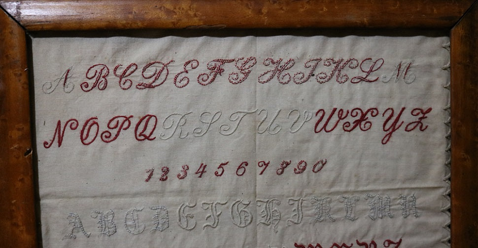 White Cut Work Embroidered Sampler – Fanatic's Country Attic