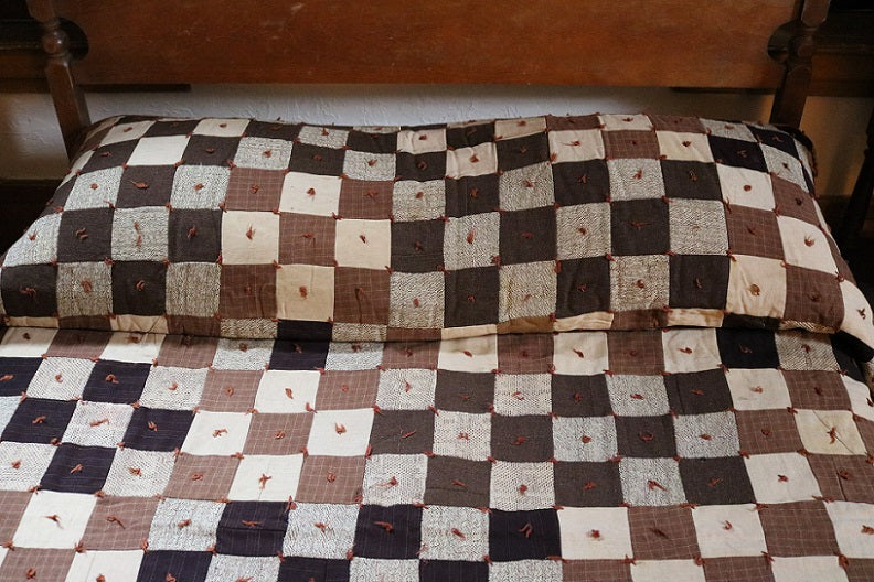 Wool Patchwork Quilt Tied Earth Tones – Fanatic's Country Attic