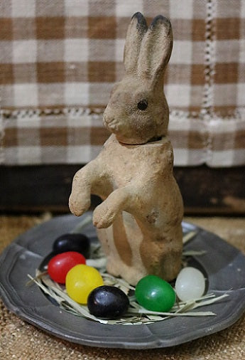 Rabbit Candy Container Composition with Pewter Plate Gathering ...
