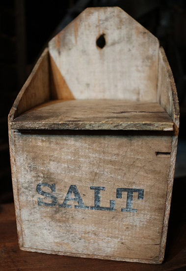 19th Century Hanging Salt Box in Buttermilk Paint – Fanatic's Country Attic